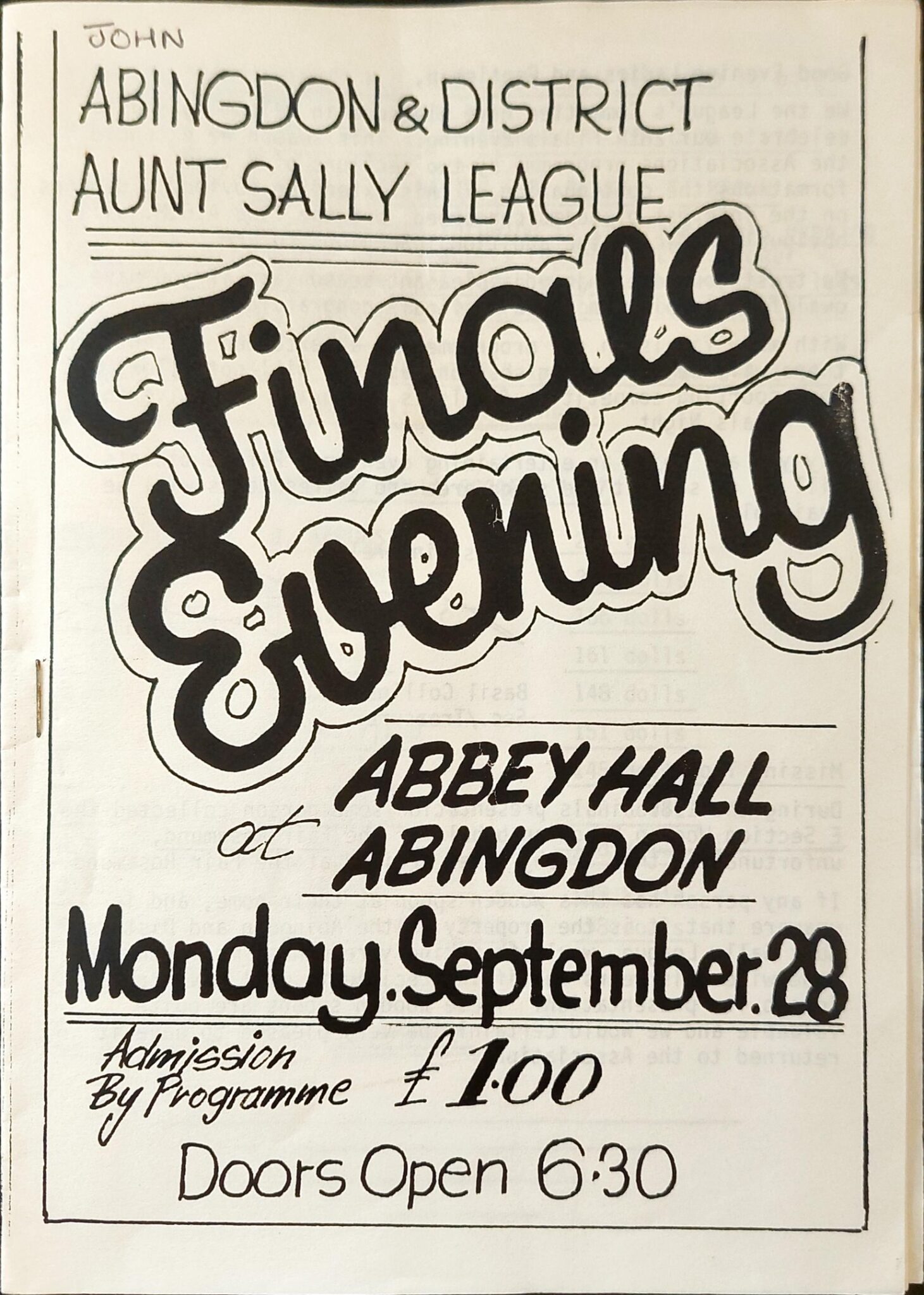 Old Programmes | Abingdon & District Aunt Sally Association