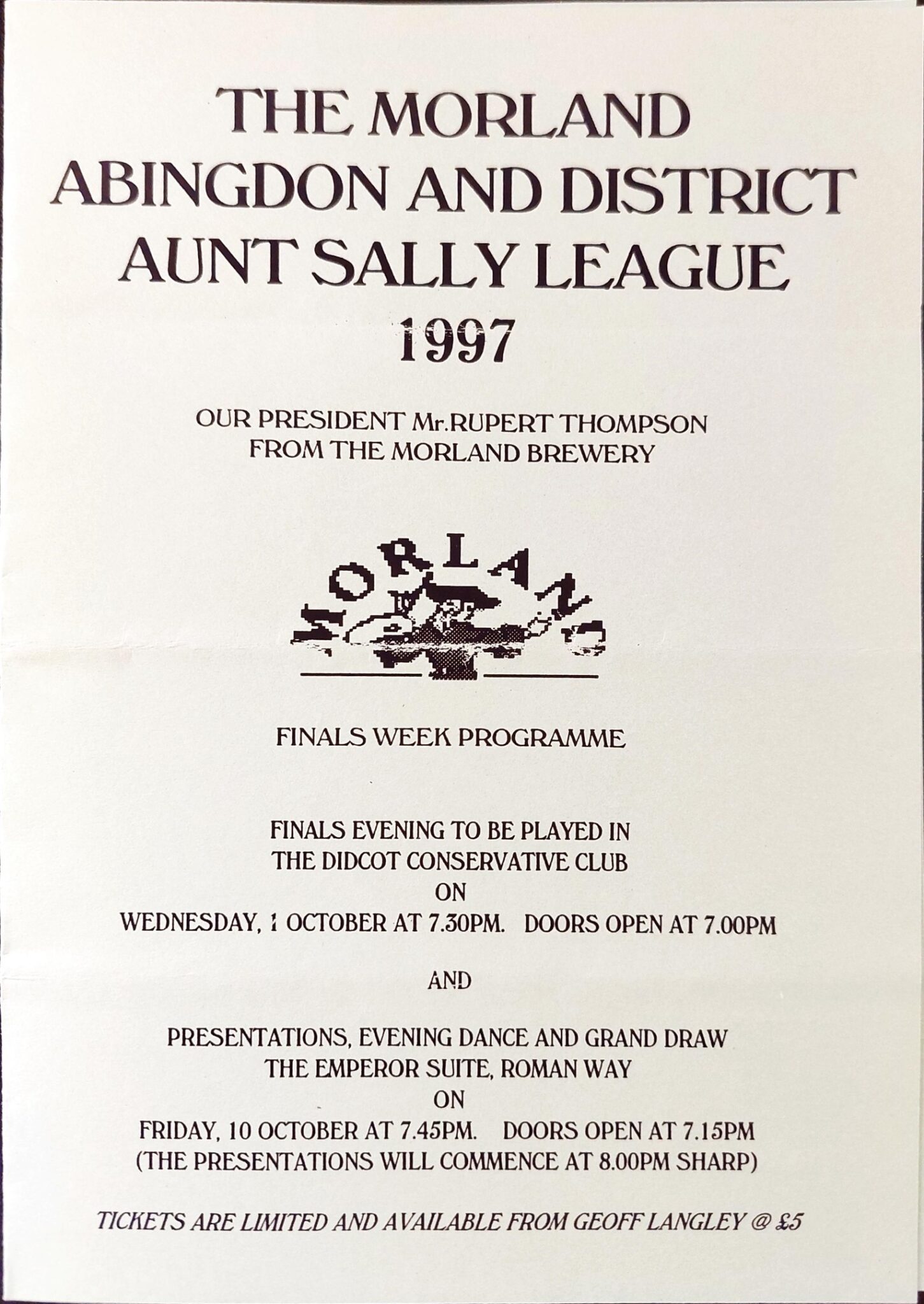 Old Programmes | Abingdon & District Aunt Sally Association